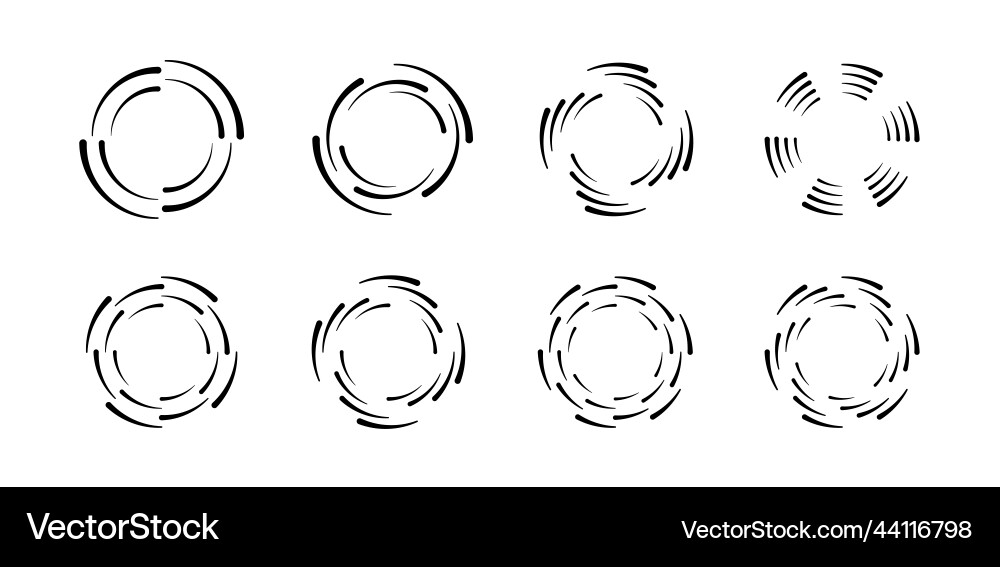 Circle speed lines for emblem design and comic Vector Image