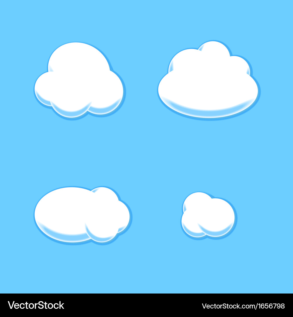 Comic cloud set cartoon style Royalty Free Vector Image