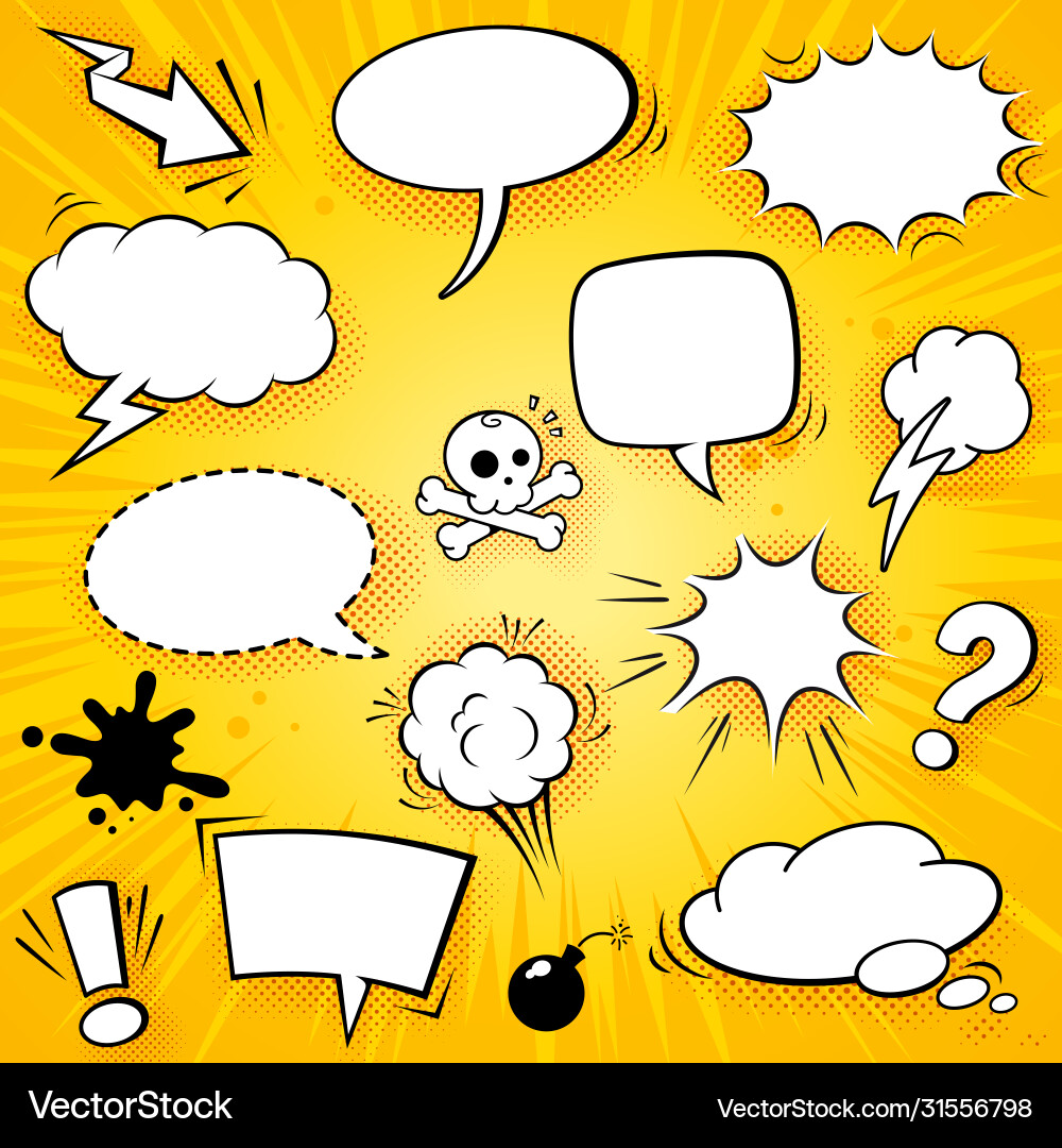Comic elements set 2 Royalty Free Vector Image