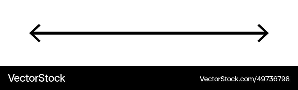 Long double straight black arrow Royalty Free Vector Image