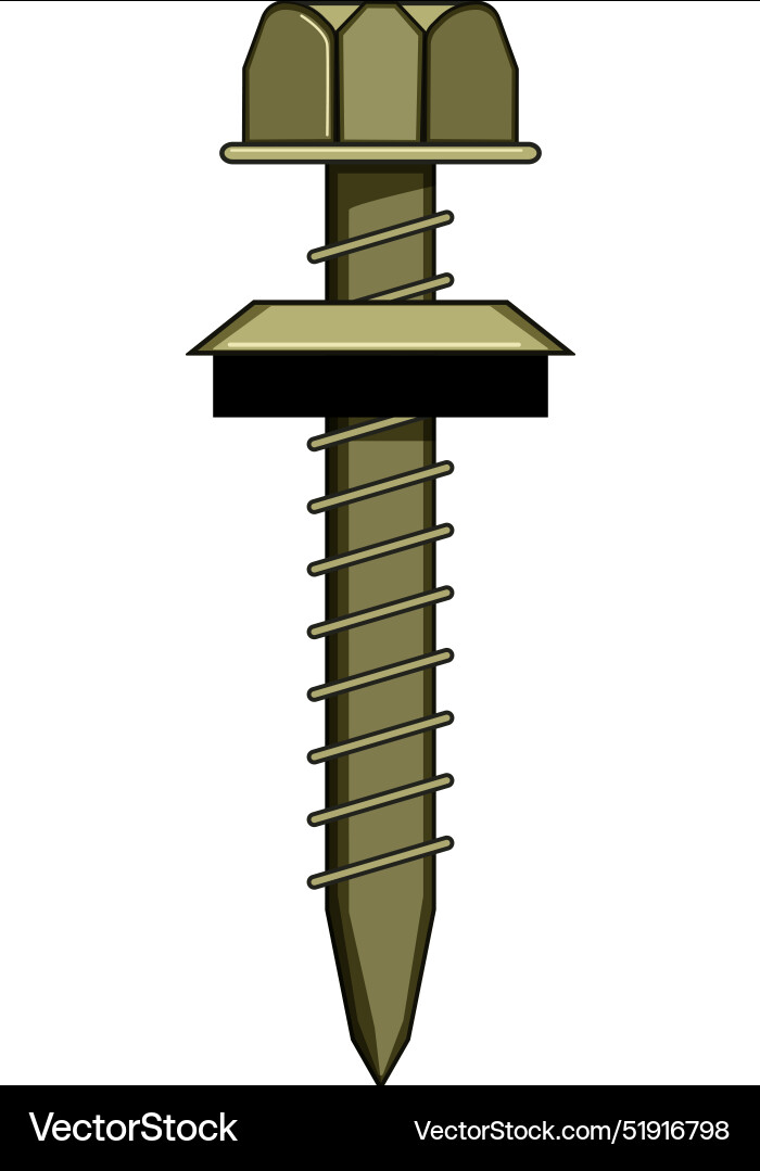 Metal roofing screw cartoon Royalty Free Vector Image