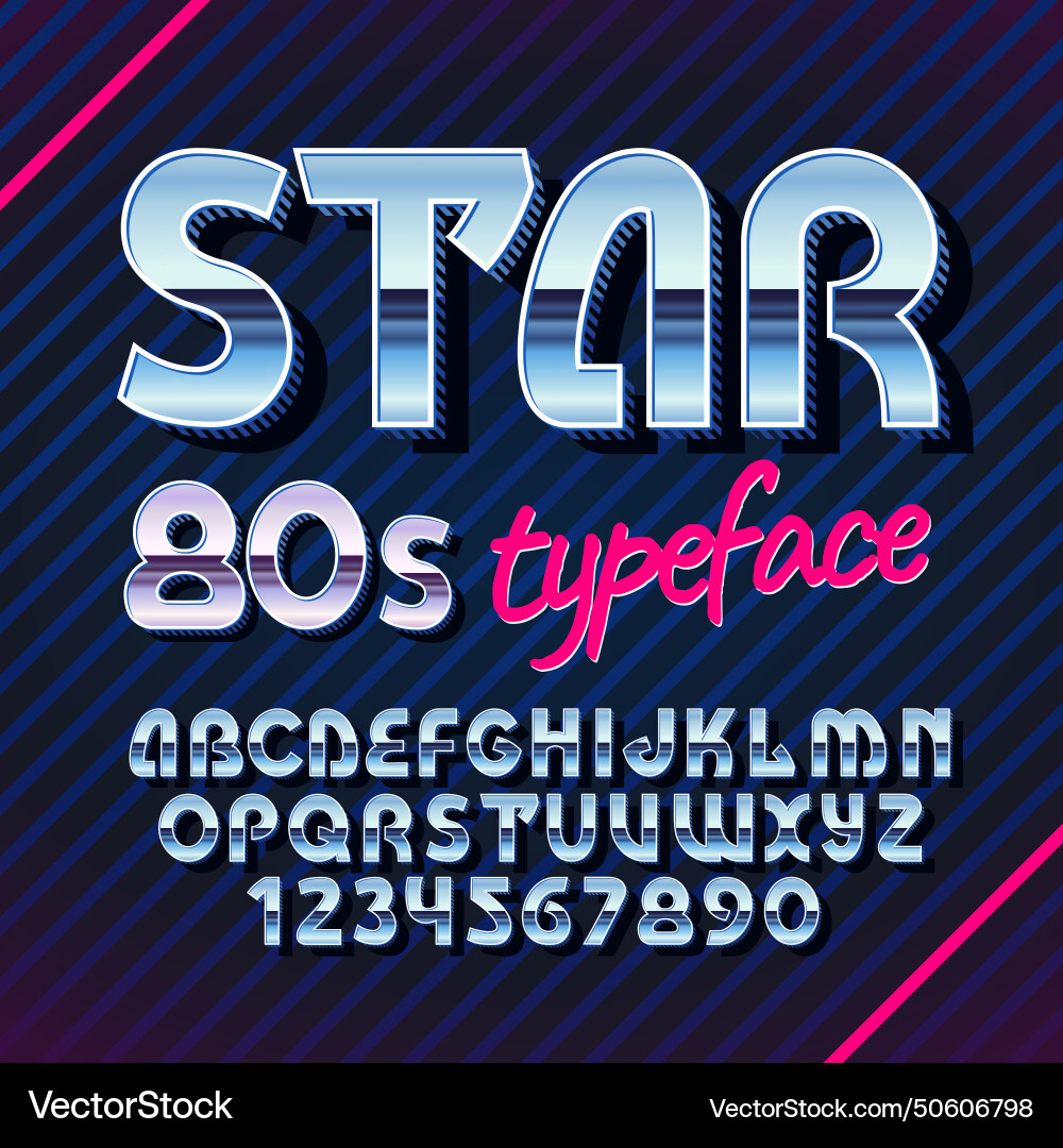Original label typeface named star with retro Vector Image