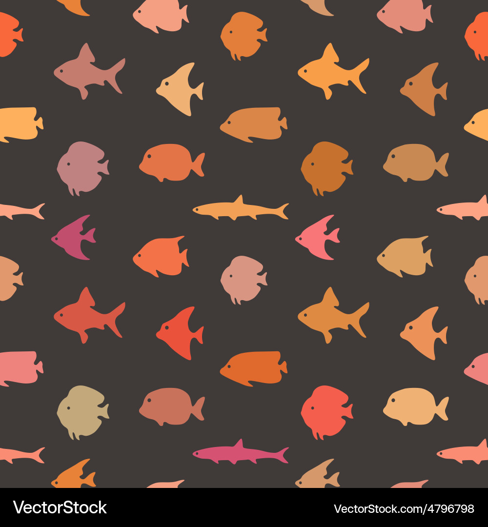 Simple plain style fish seamless pattern Vector Image