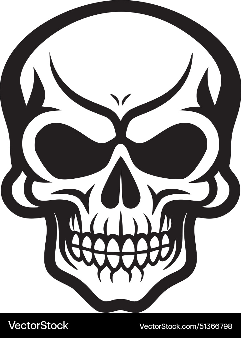 Skull - minimalist and simple silhouette Vector Image