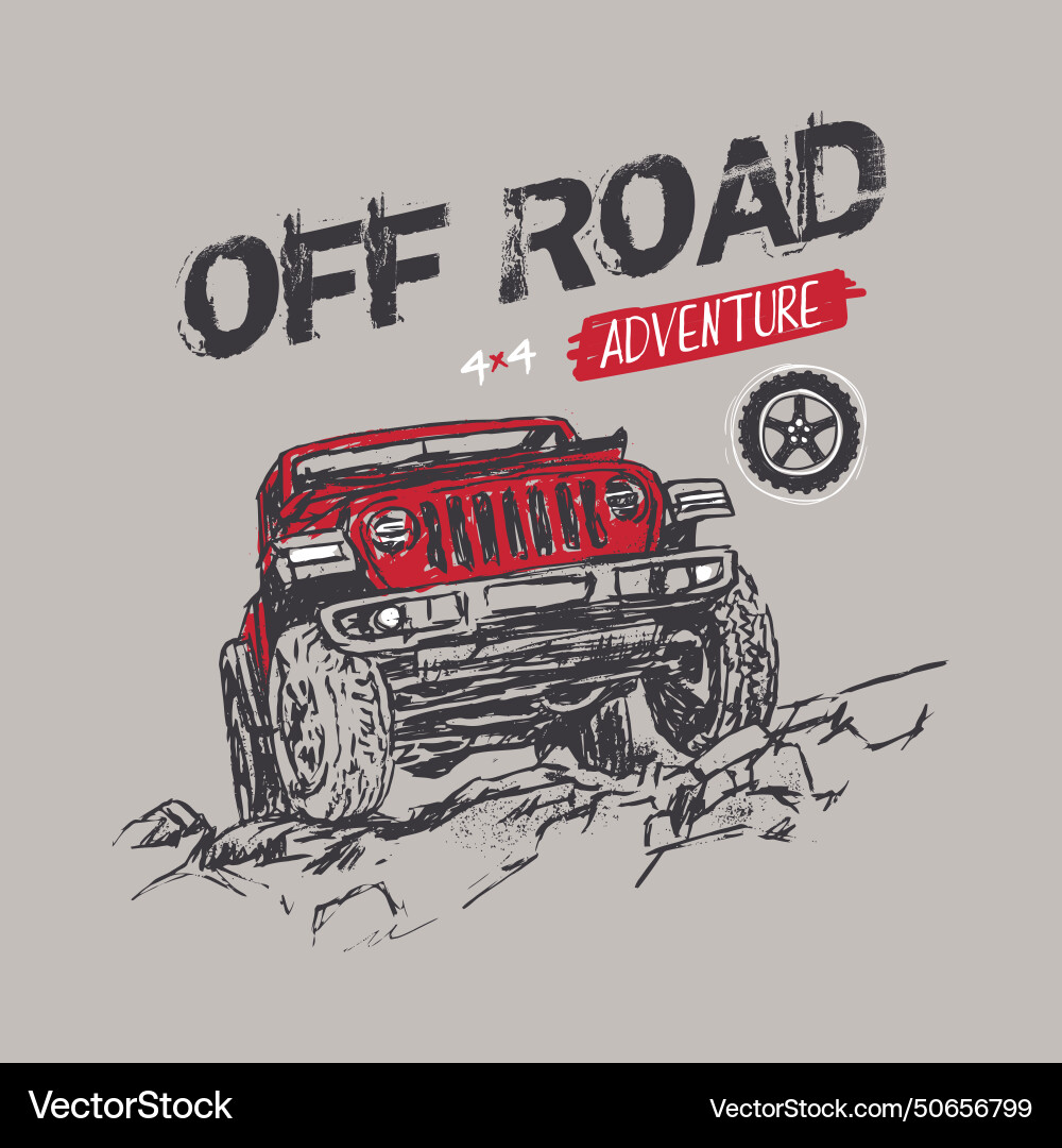 Adventure off road vehicle for print Royalty Free Vector