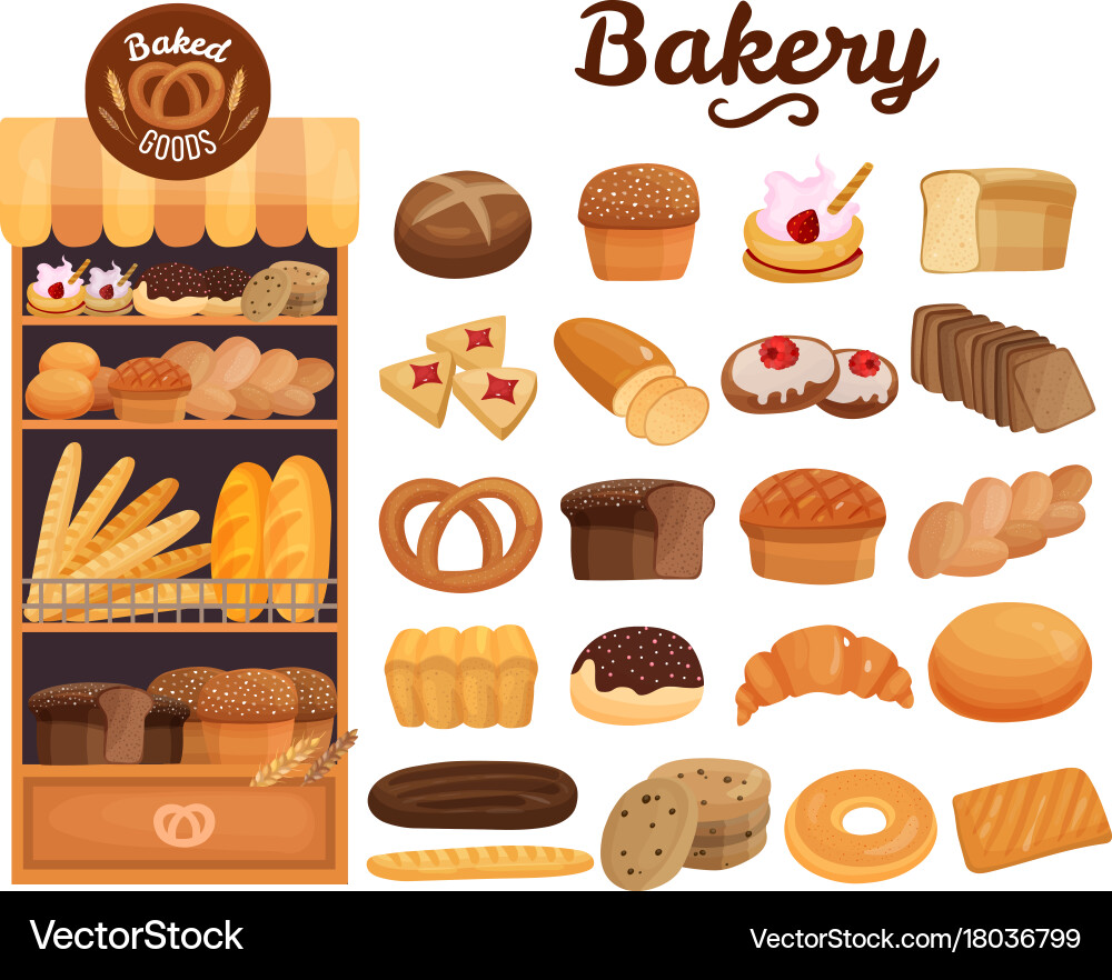 Bakery Goods Collection Royalty Free Vector Image