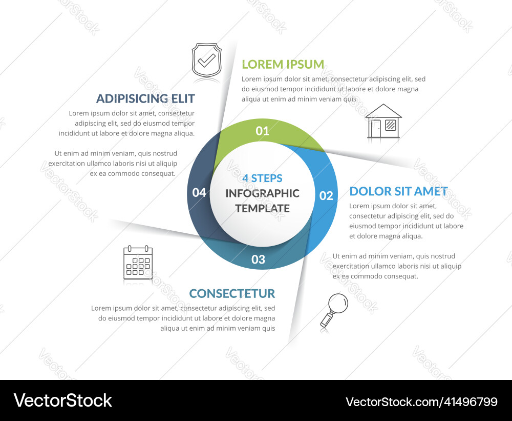 Circle infographics - four elements Royalty Free Vector