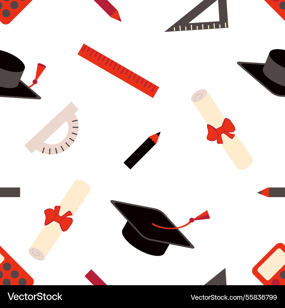 Class of graduation 2025 seamless pattern Vector Image