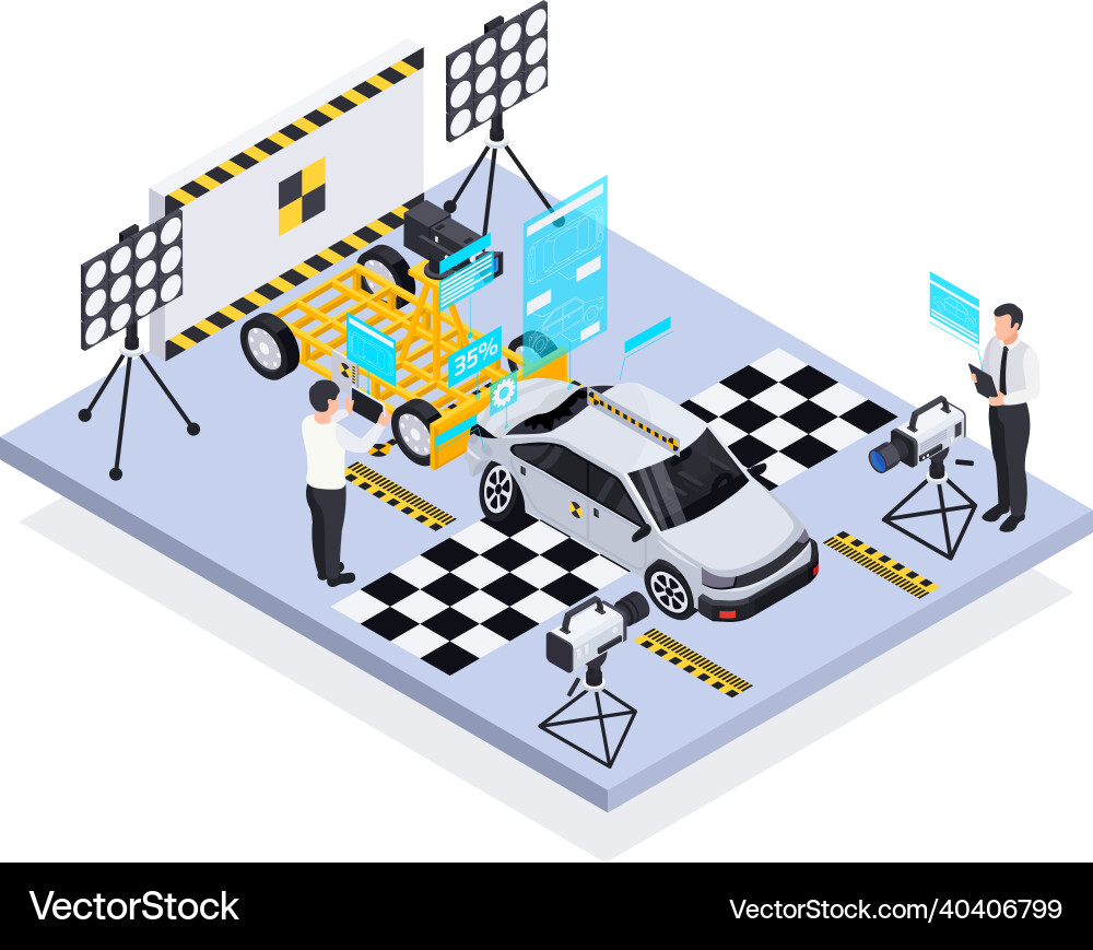 Crash test statistics composition Royalty Free Vector Image
