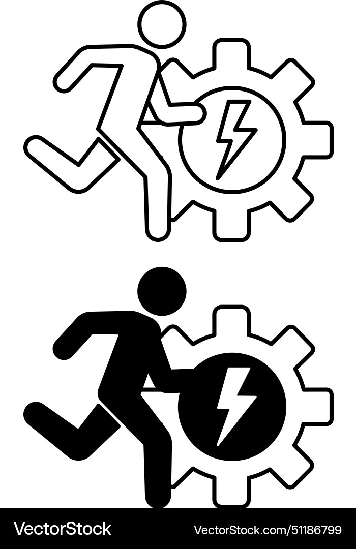 Determination icons black and white Royalty Free Vector