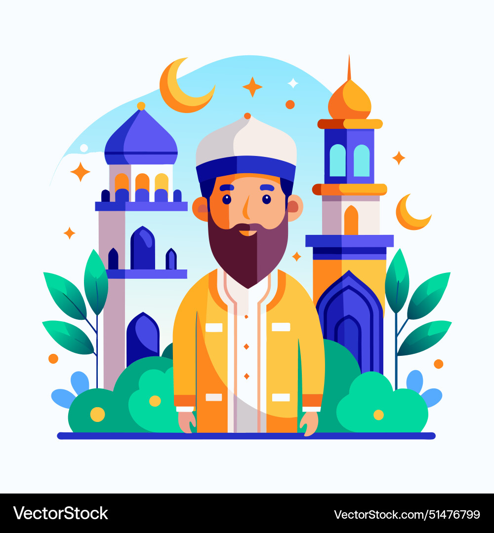 Flat for islamic ramadan celebration Royalty Free Vector