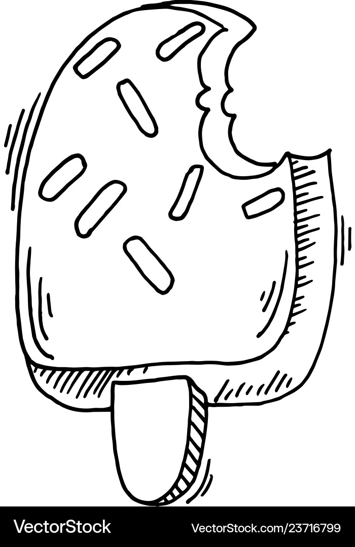 Ice lolly sketch drawing icon summer themed Vector Image