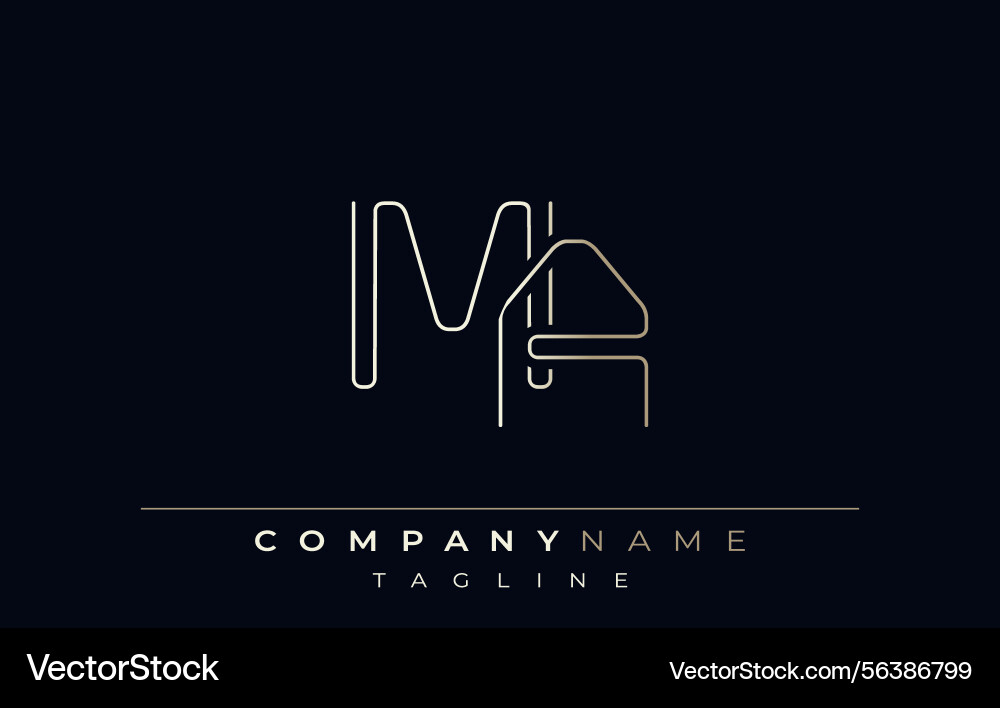 Ma abstract line style logo Royalty Free Vector Image