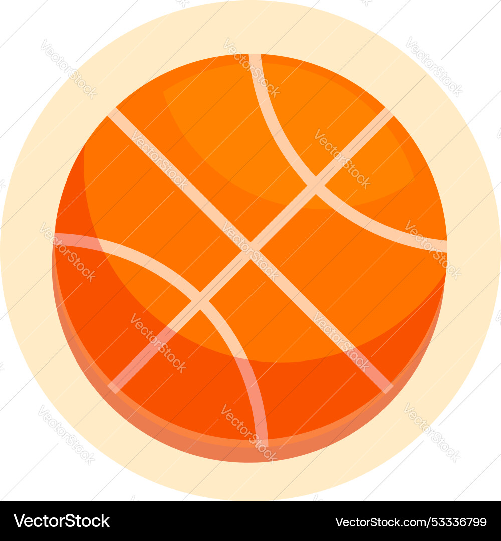 Orange basketball ball circle icon representing Vector Image