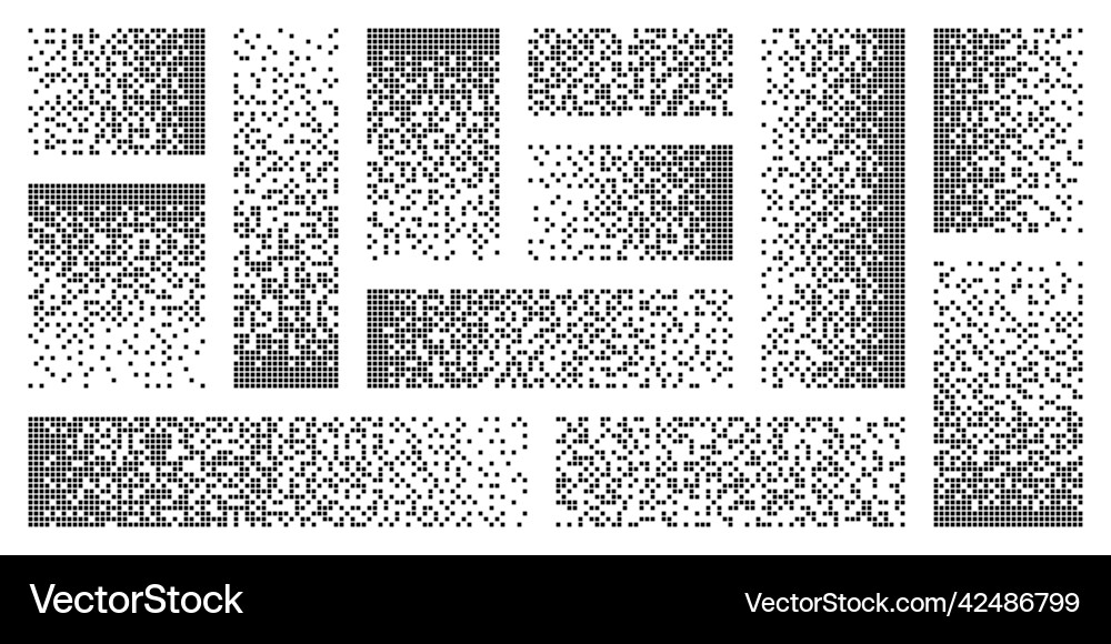 Pixel disintegration decay effect various Vector Image