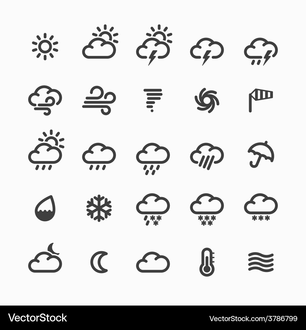 Weather Icon Set Royalty Free Vector Image - VectorStock