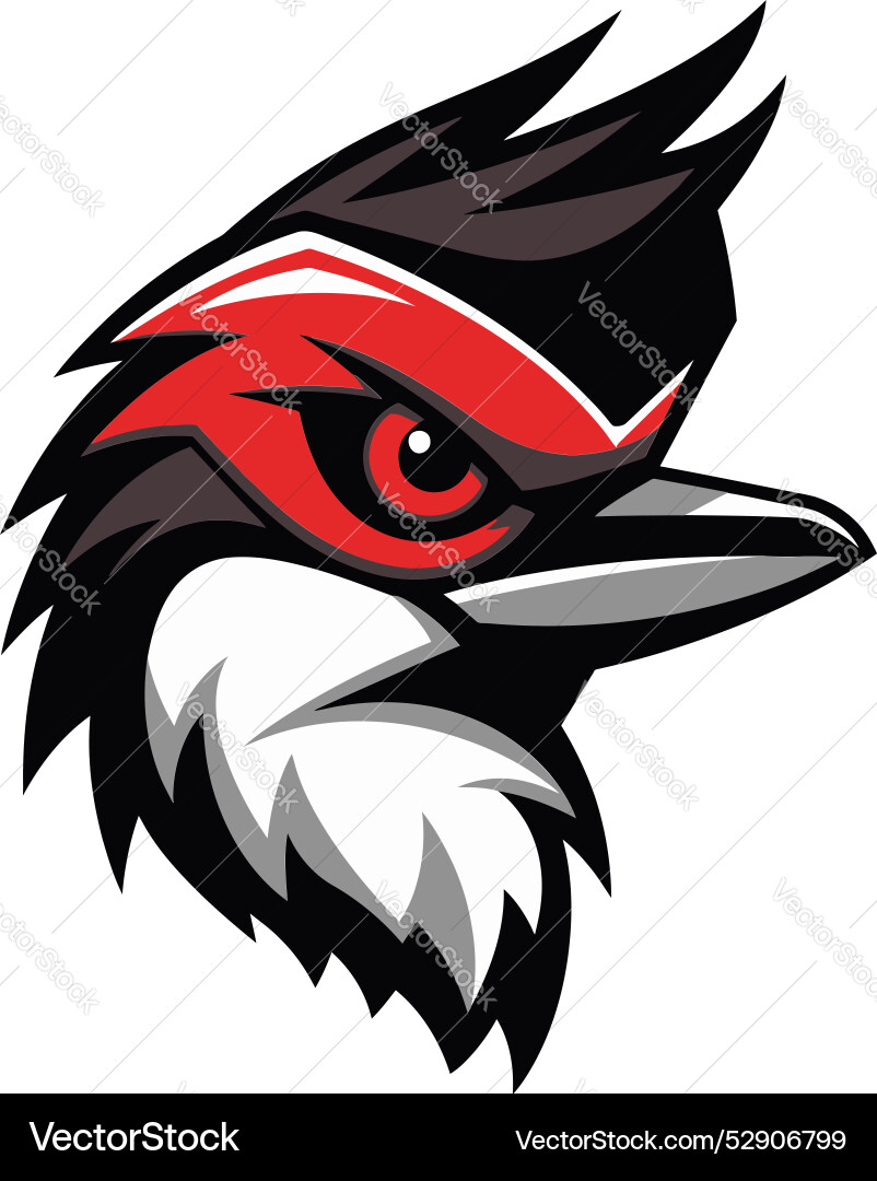 Woodpecker bird logo design black retro Royalty Free Vector