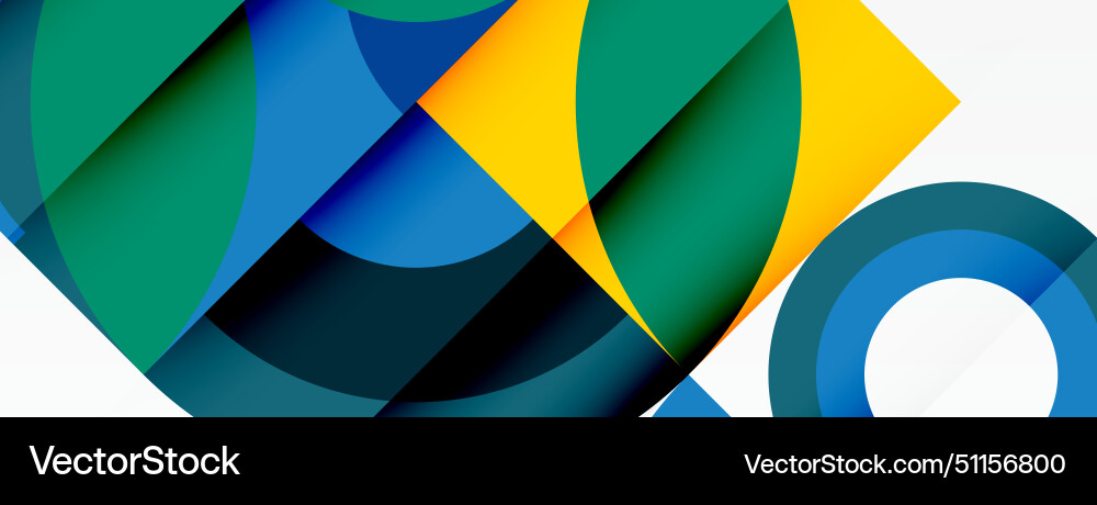 A blue yellow and green geometric pattern Vector Image