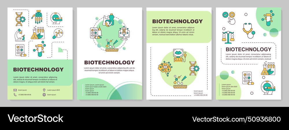 Biotechnology green circle brochure template Vector Image