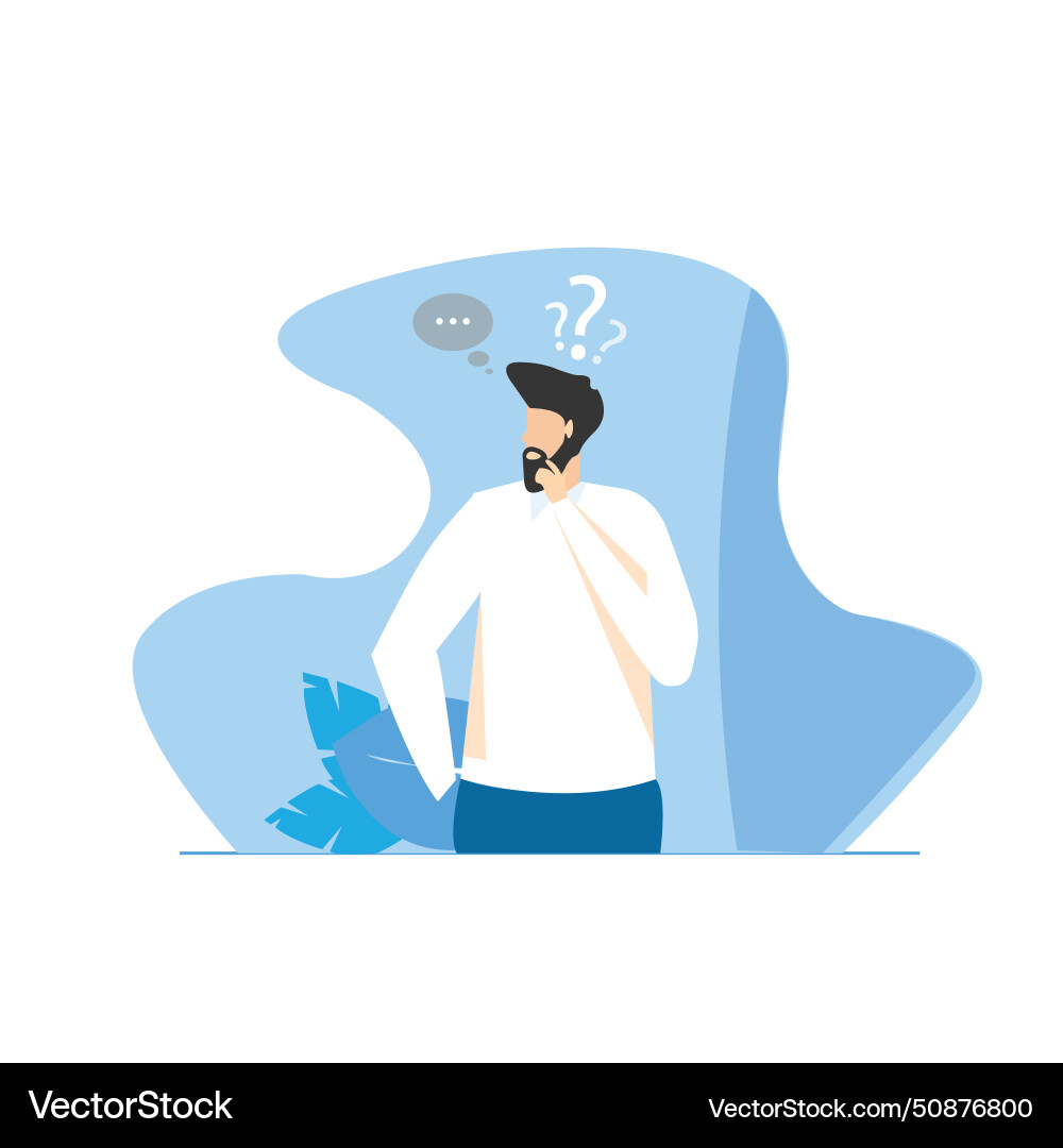 Confused personality concept Royalty Free Vector Image