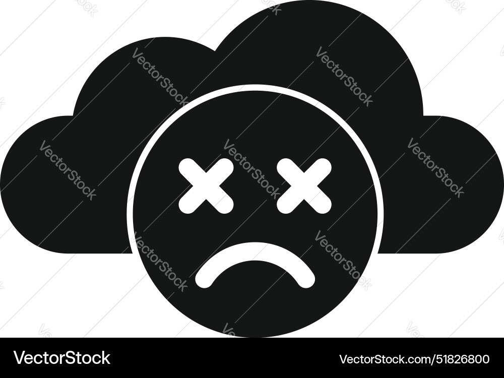 Dead cloud storage server showing problem with Vector Image