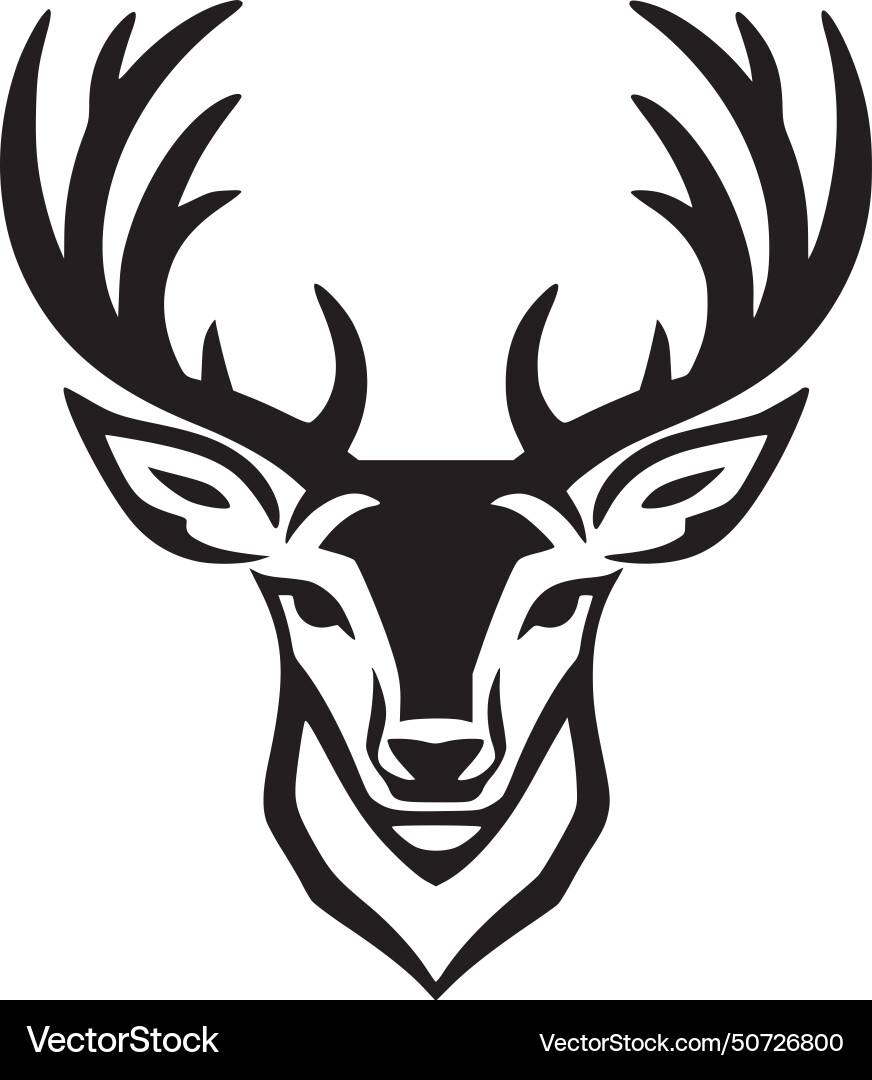 Deer - black and white Royalty Free Vector Image
