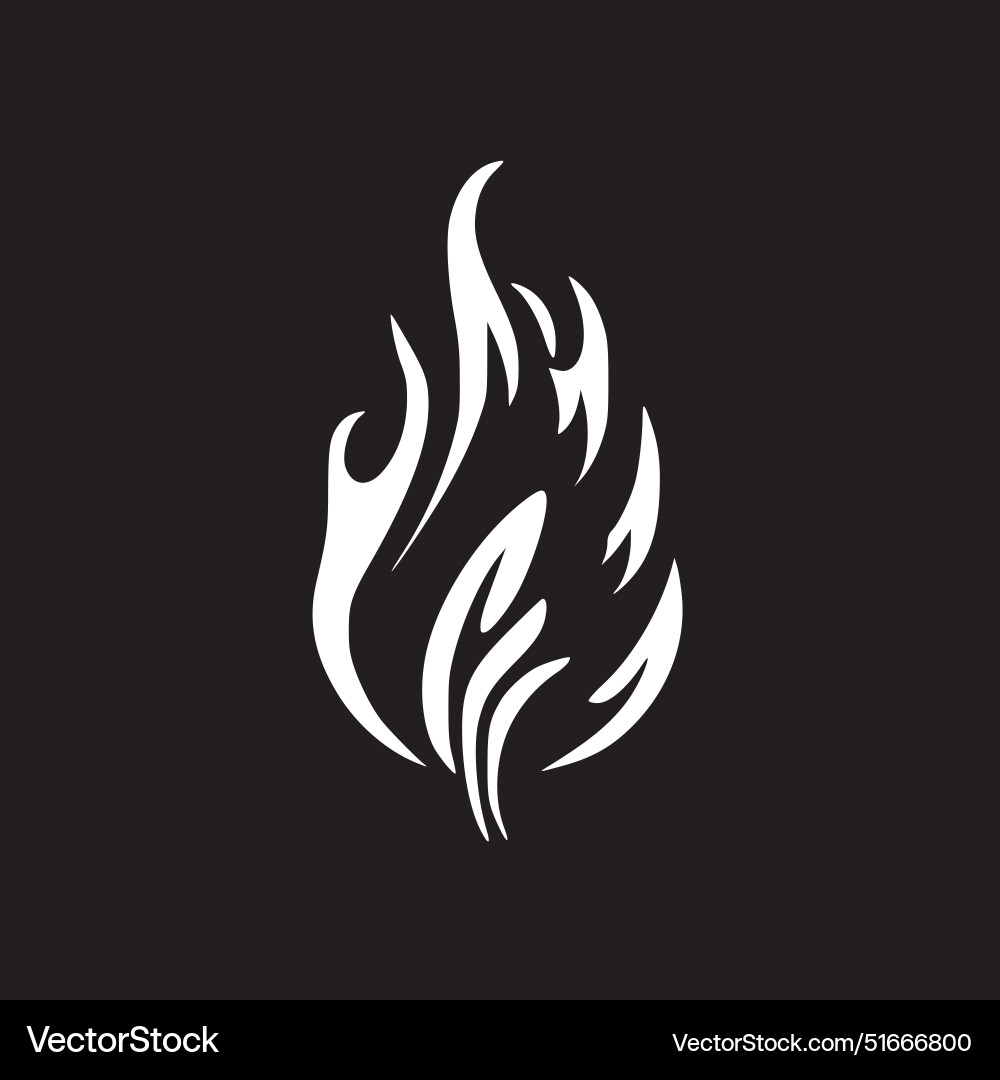 Fire - black and white Royalty Free Vector Image