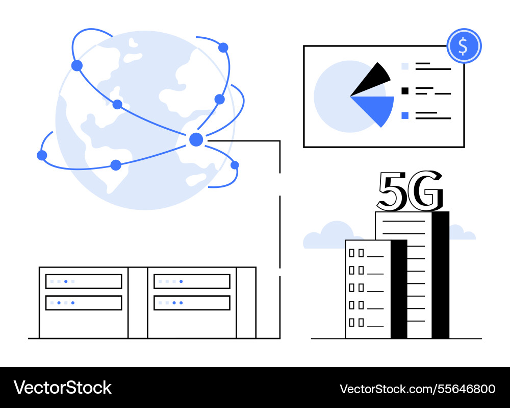 Global connectivity and 5g network growth Vector Image