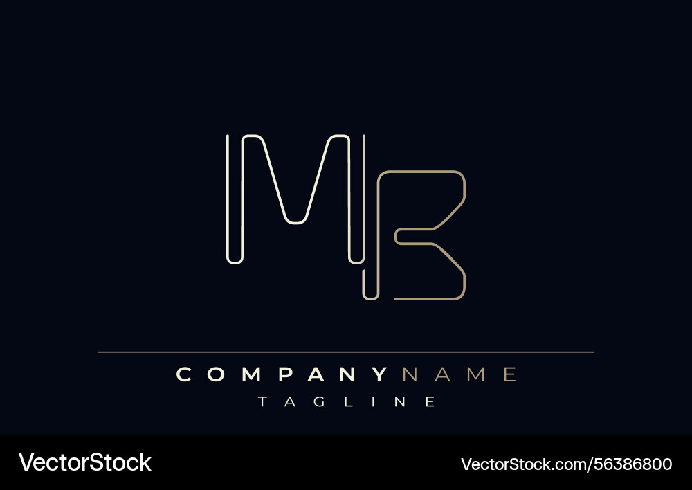 Mb abstract line style logo Royalty Free Vector Image