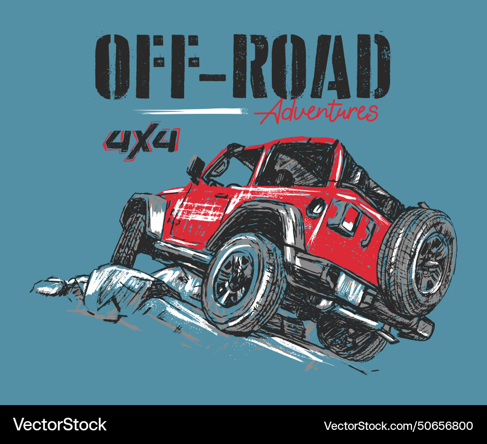 Off road adventure car Royalty Free Vector Image