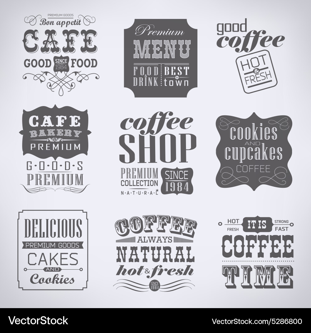 Retro labels and typography Royalty Free Vector Image