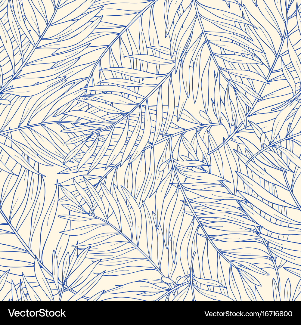 Tropical Palm Leaf Seamless Pattern Royalty Free Vector
