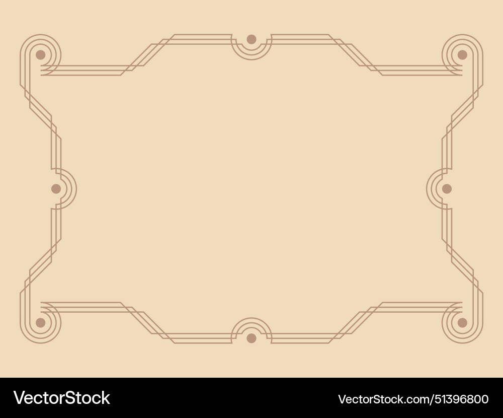 Vintage frame in minimalist style retro Royalty Free Vector