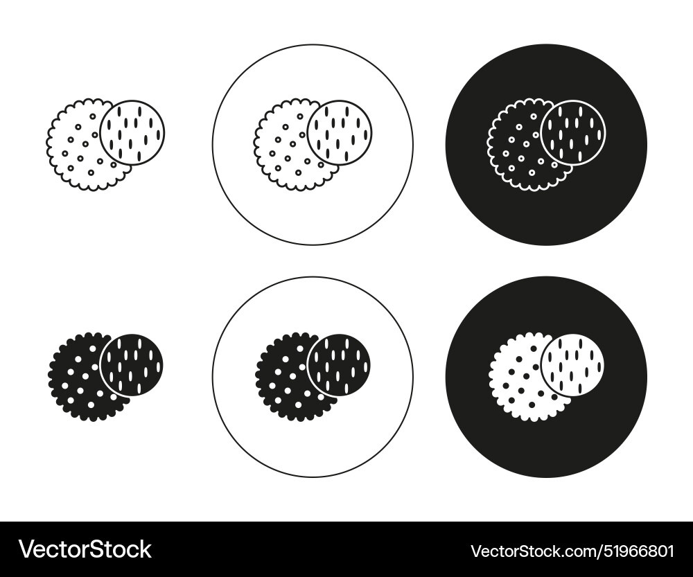 Biscuit icon line logo art mark Royalty Free Vector Image