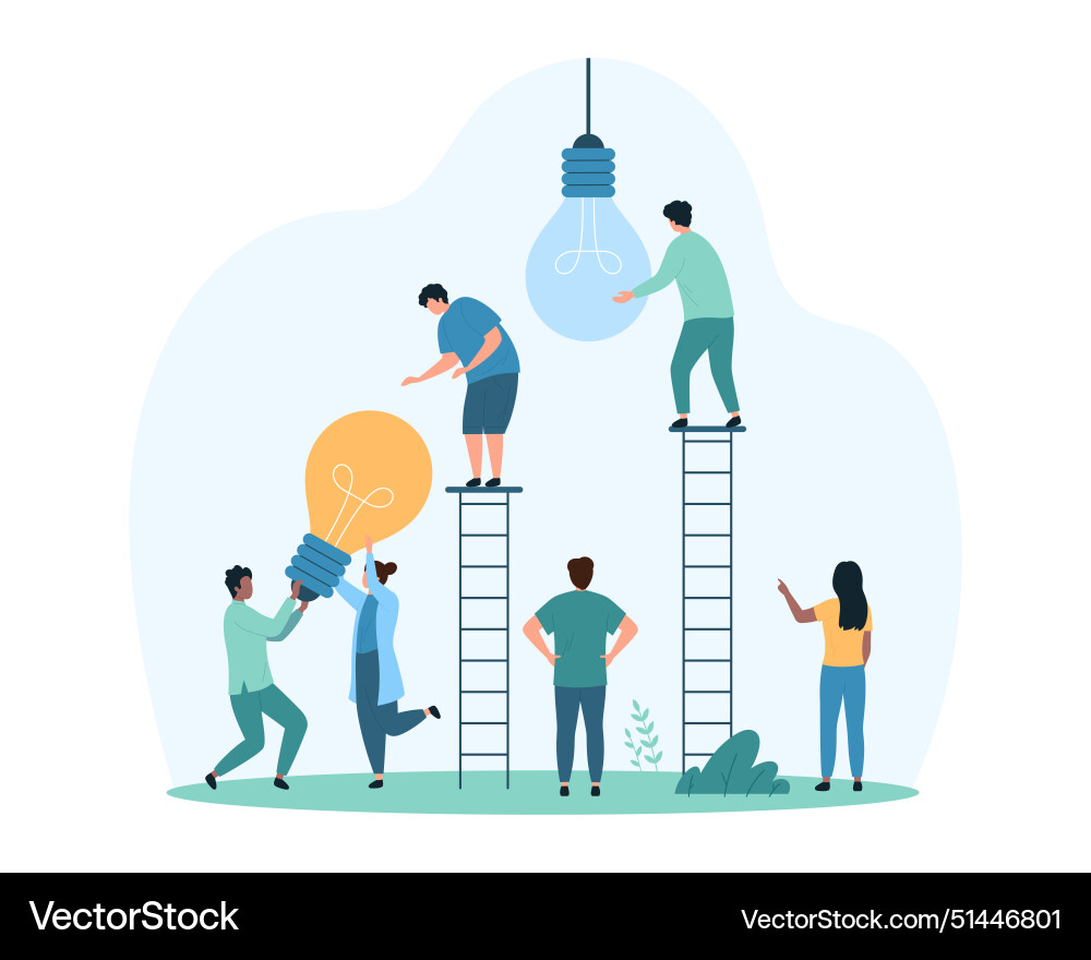 Change to new innovation by tiny people transform Vector Image