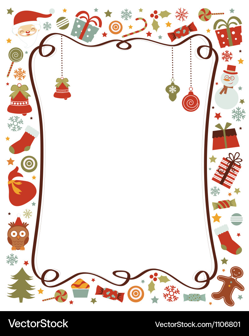Christmas border Royalty Free Vector Image - VectorStock
