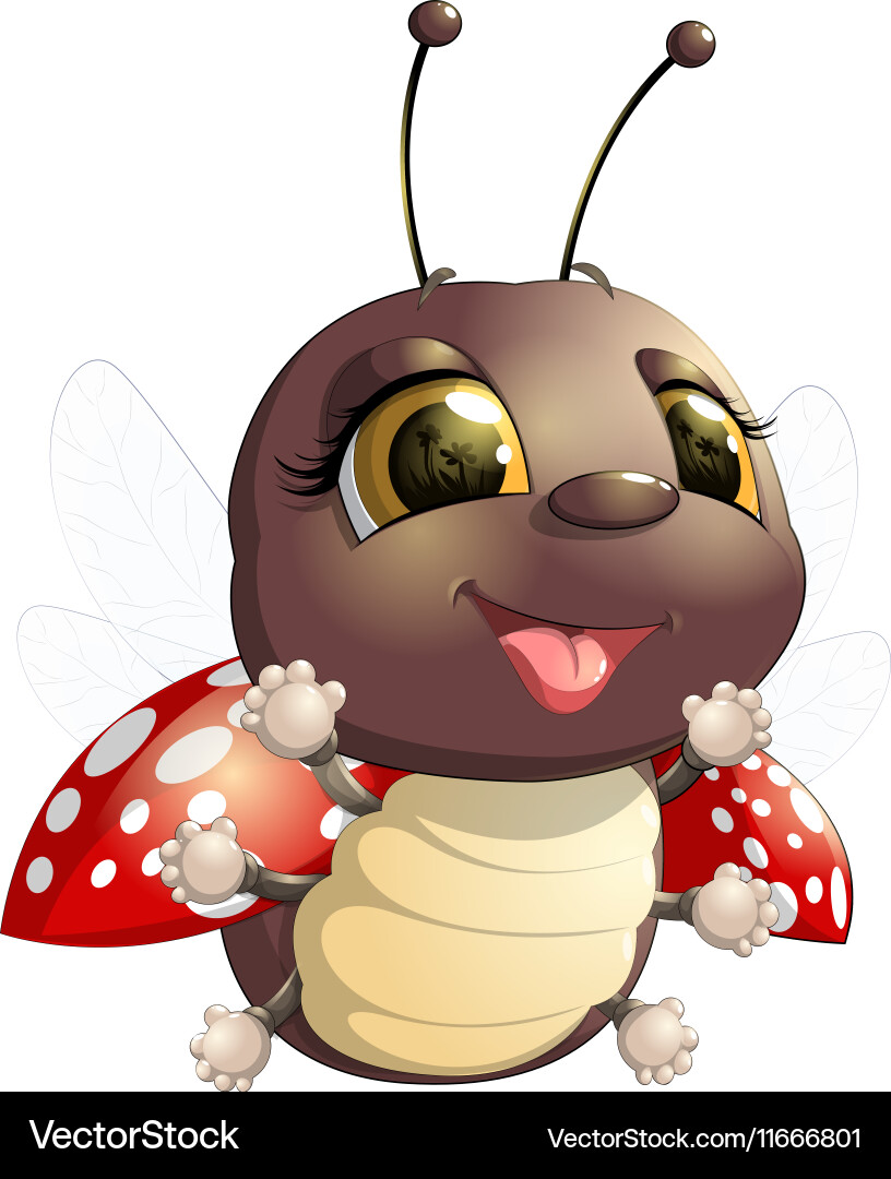 Cute ladybug cartoon Royalty Free Vector Image