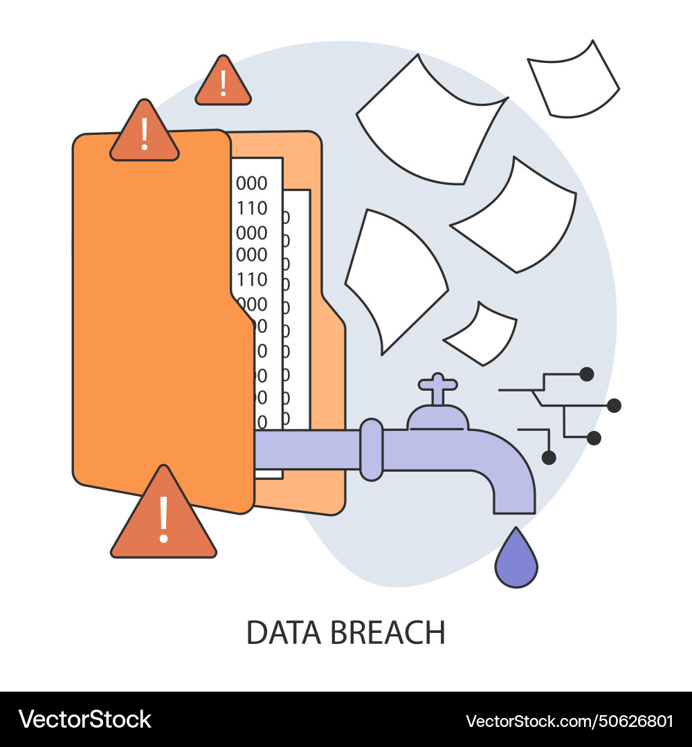 Data breach or leak confidential information Vector Image