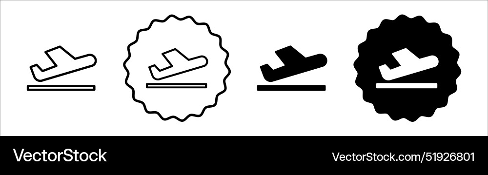 Departures icon symbol set collection Royalty Free Vector