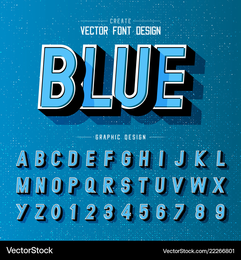 Font and alphabet bold letter design shadow Vector Image