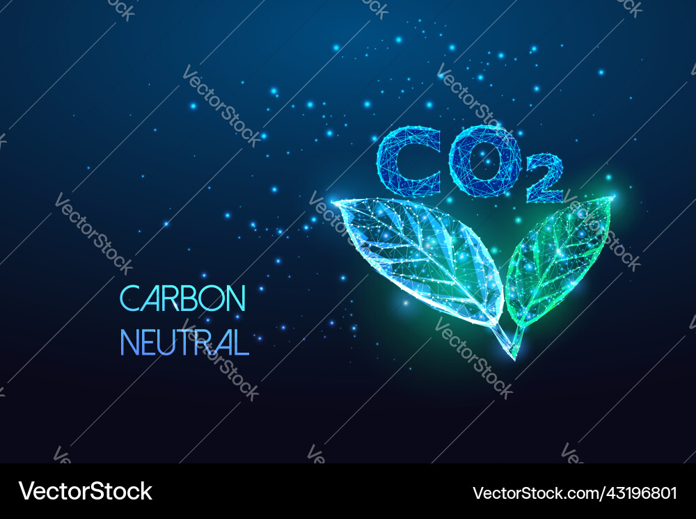 Konzept der CO2-neutralen Netto-Null-Emission Vektorbild