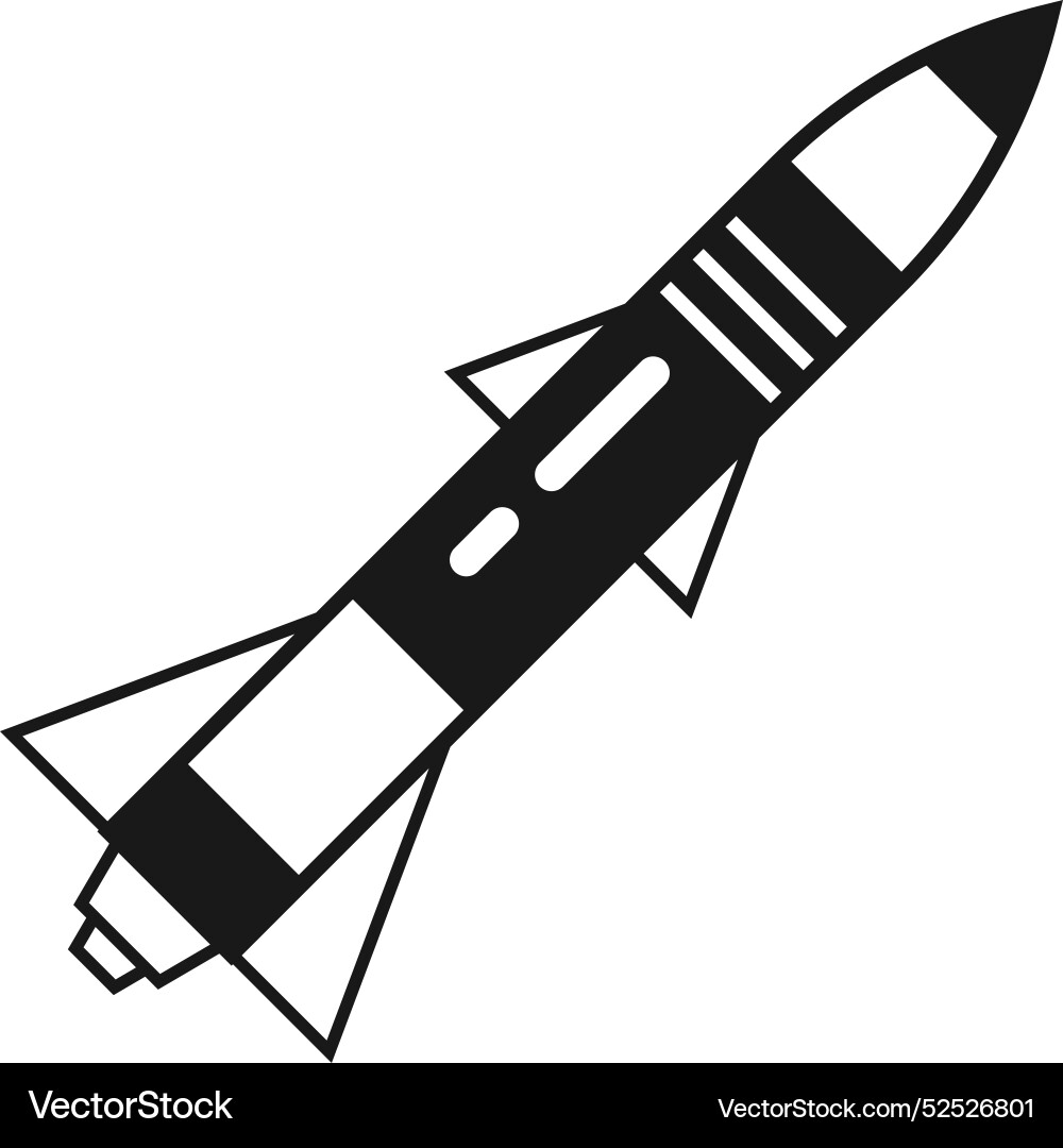 Military rocket black icon army weapon ammo Vector Image