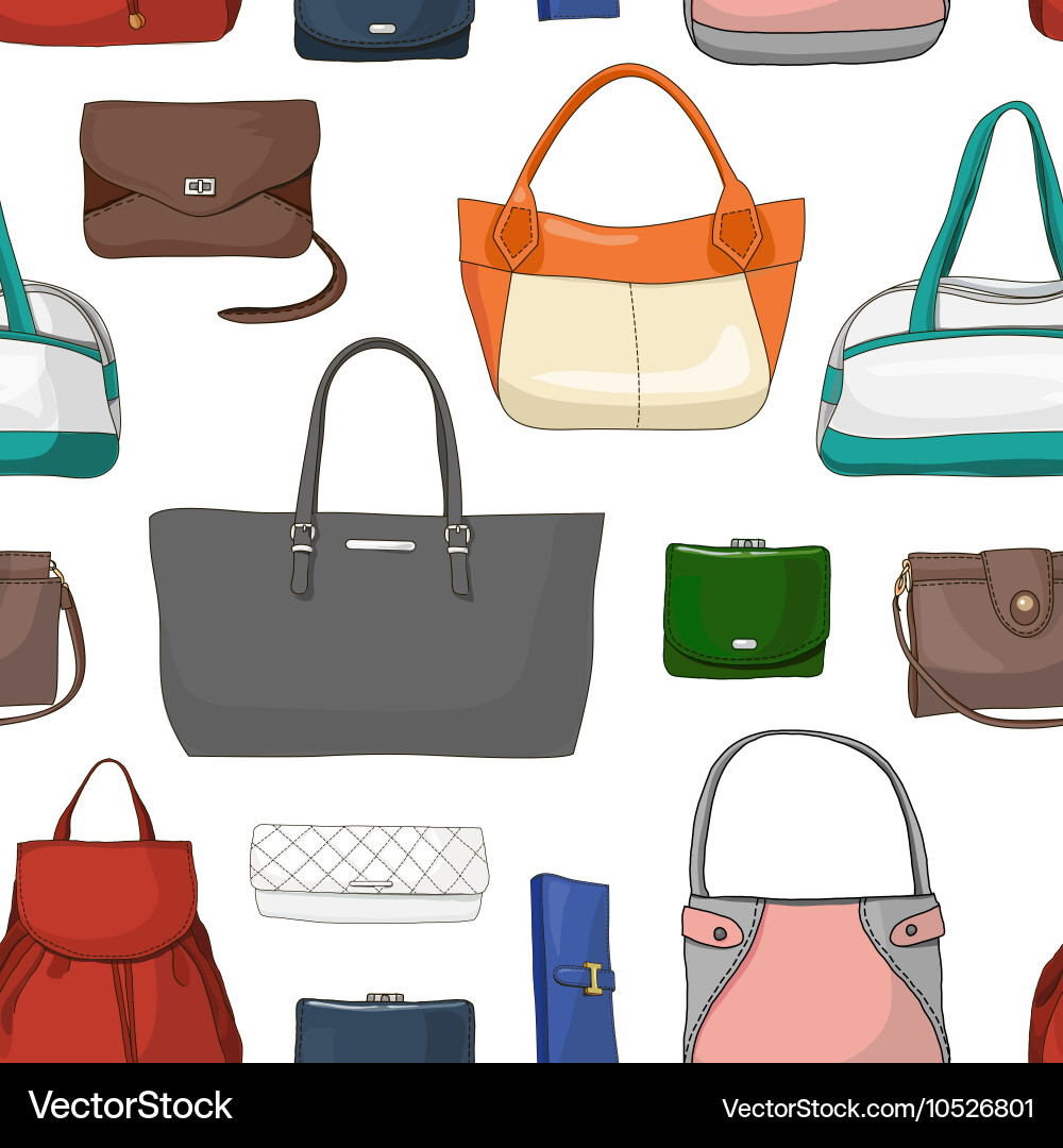 Pattern with different women bags Royalty Free Vector Image