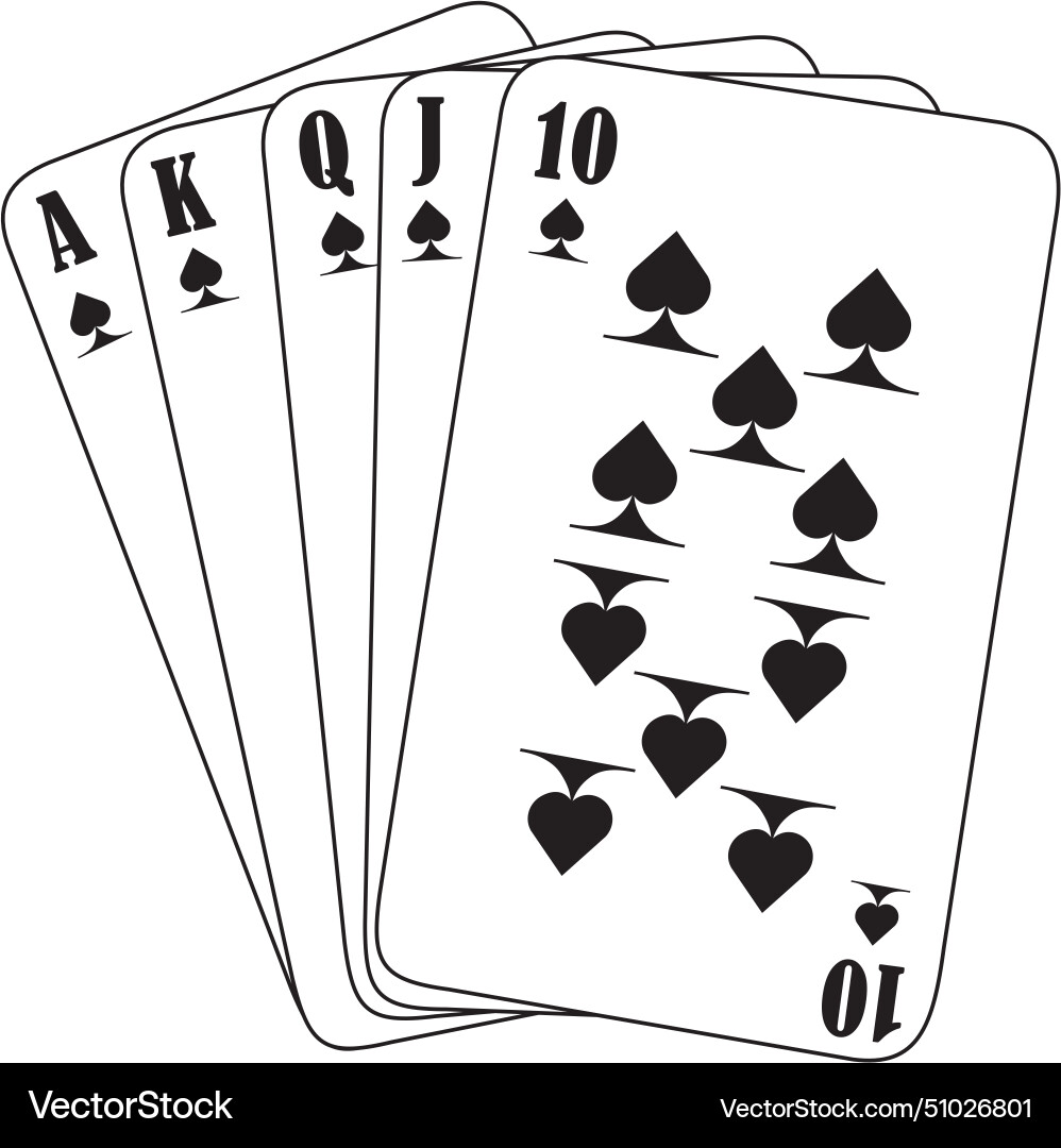 Royal flush spades Royalty Free Vector Image - VectorStock
