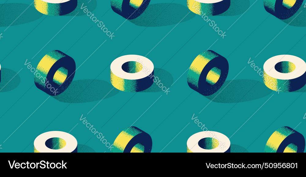 Seamless pattern with donut or torus shape Vector Image