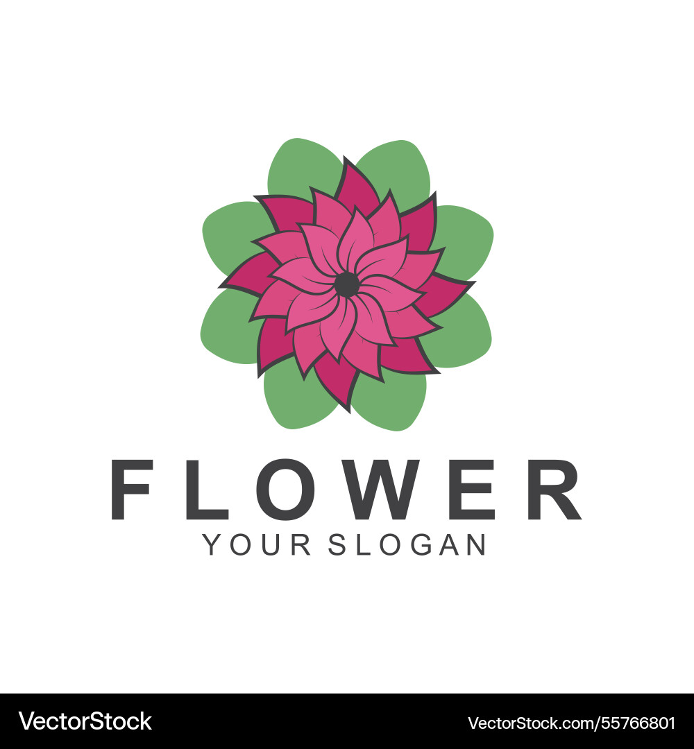 Simple flower logo nature abstract design Vector Image