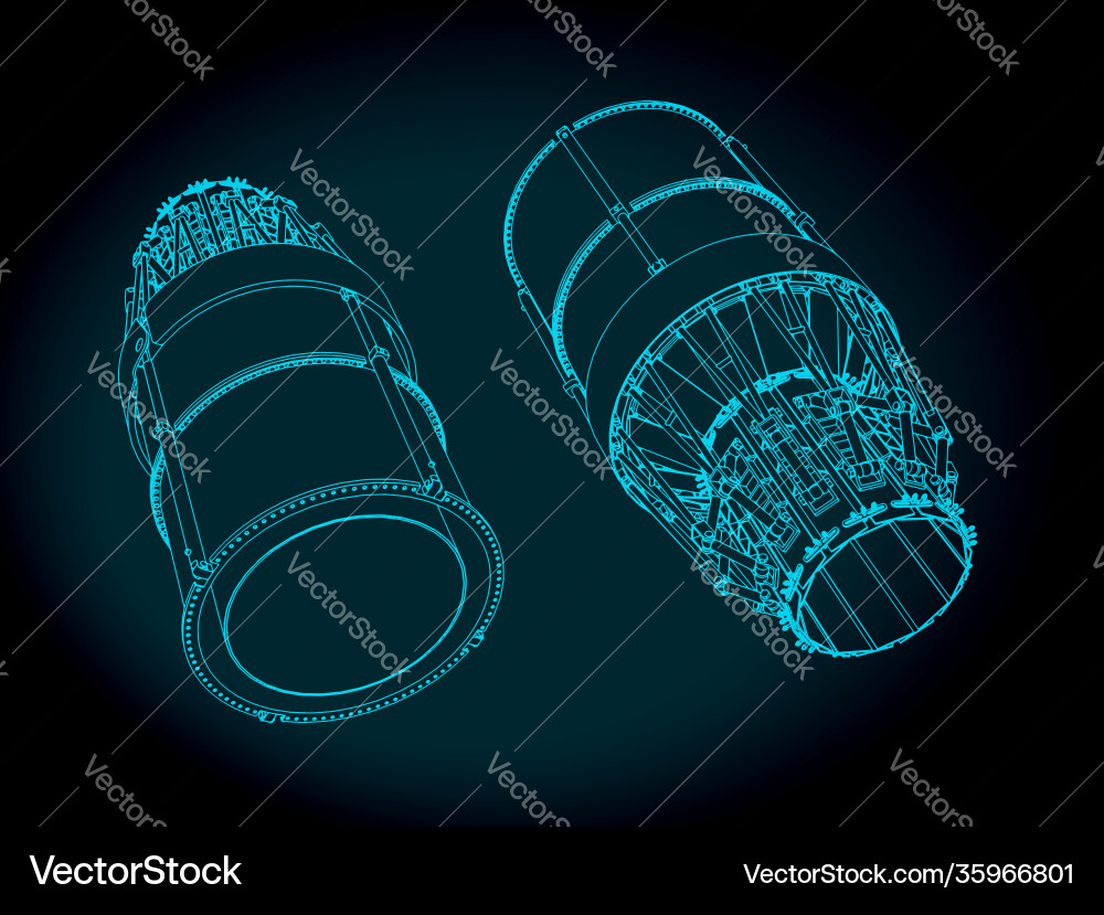 Thrust control nozzle Royalty Free Vector Image