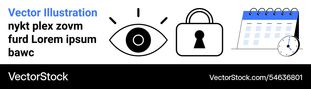 Visual elements of eye lock and calendar Vector Image