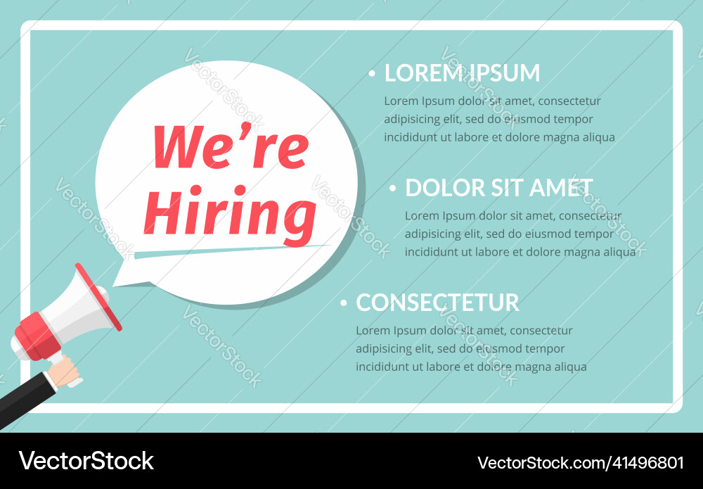 Were hiring Royalty Free Vector Image - VectorStock