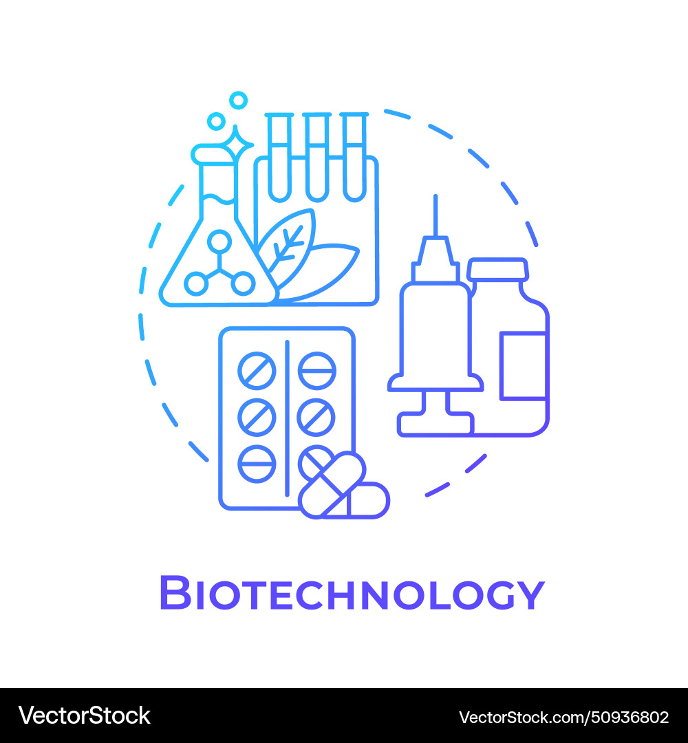 Biotechnology blue gradient concept icon Vector Image